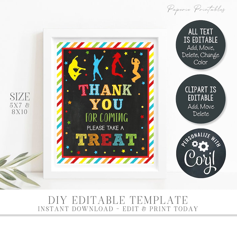 Editable Let's Jump Party Signs Let's JUMP Birthday - Etsy