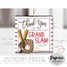 Baseball Teacher Appreciation Gift Tag: Editable Grand Slam Thank You ...