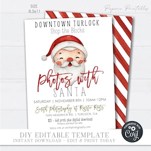 EDITABLE Photos With Santa Flyer, Photos With Santa Invitation ...