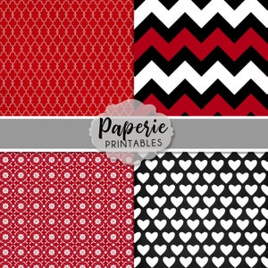 Love Pattern Digital Paper - 12x12 Digital Scrapbooking Paper - 30 ...
