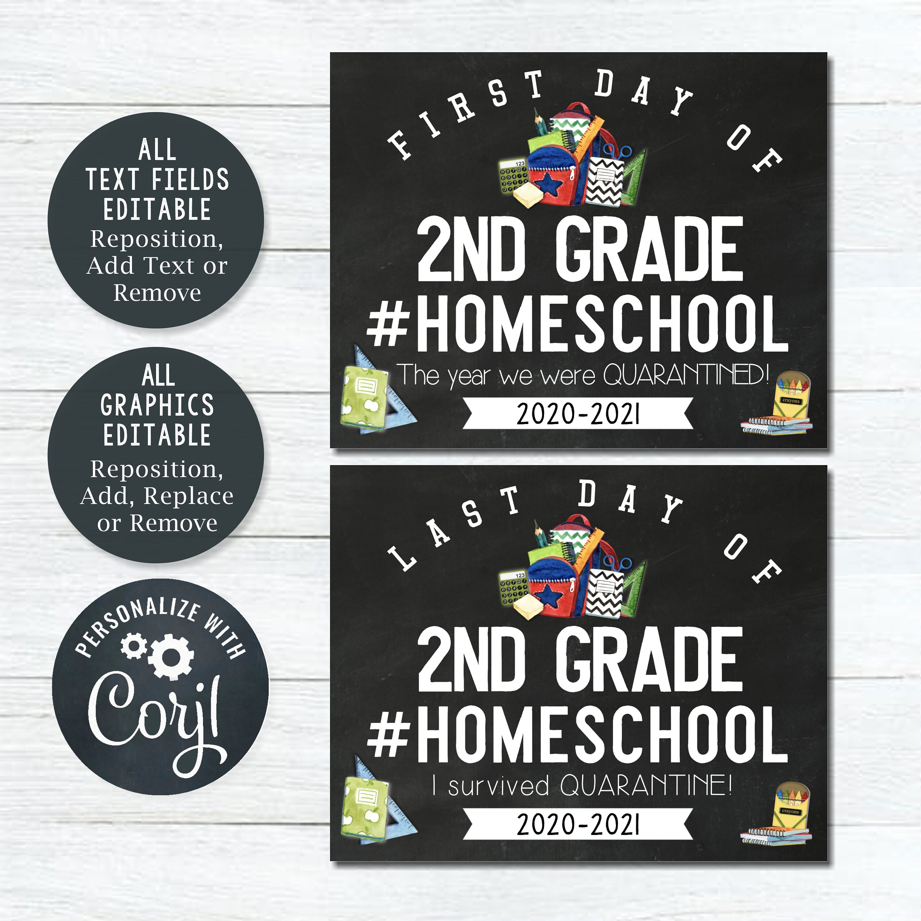 EDITABLE First Day of School Sign First Day of Homeschool - Etsy