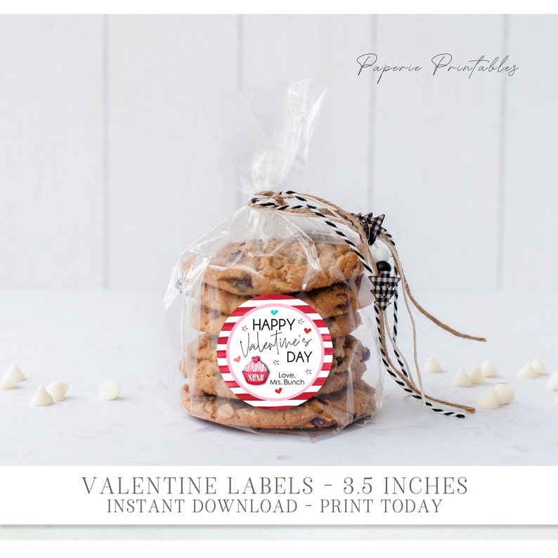 Editable Valentine's Day Gift Tag Happy Valentine's - Etsy