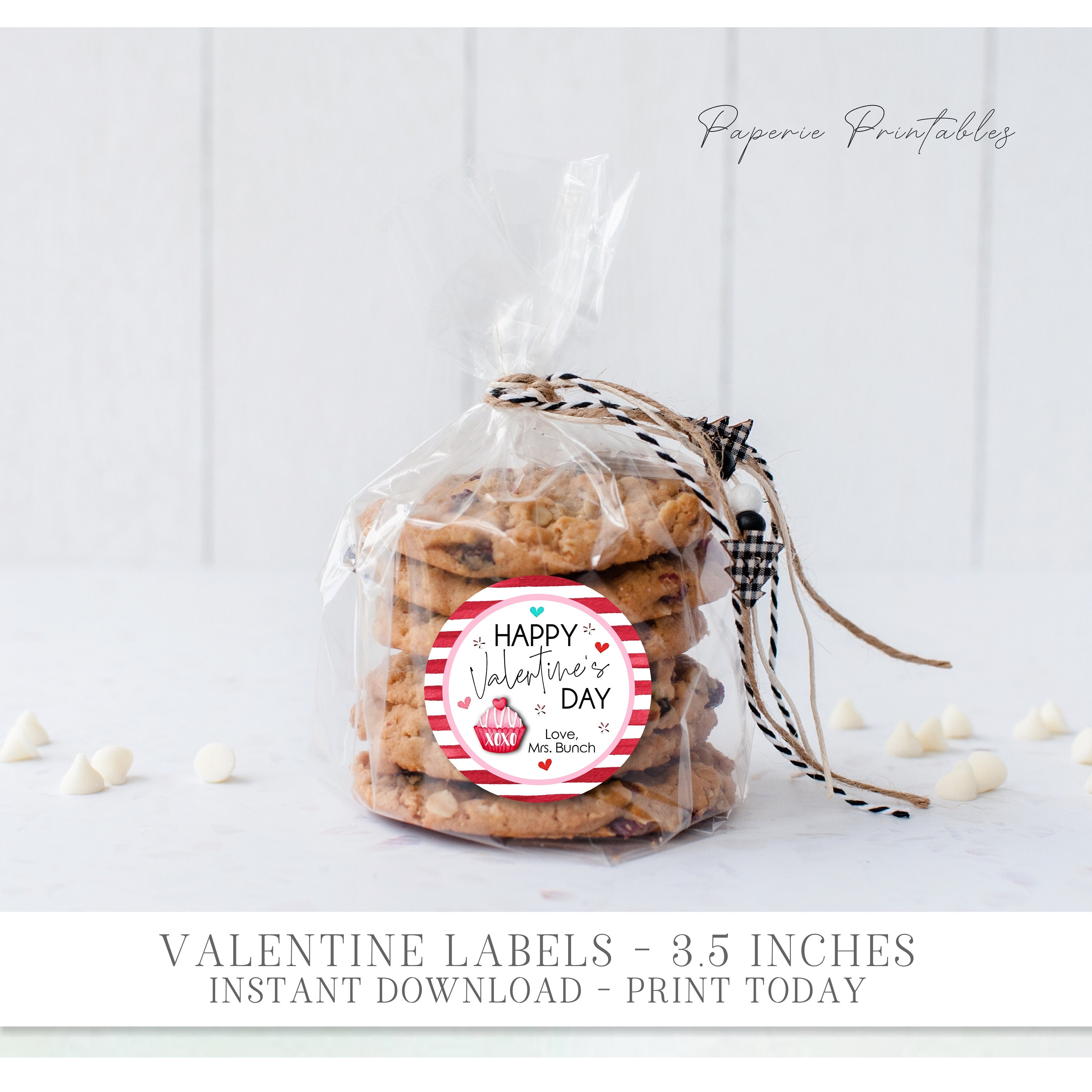 Editable Valentine's Day Gift Tag, Happy Valentine's Day Tag, Valentine ...