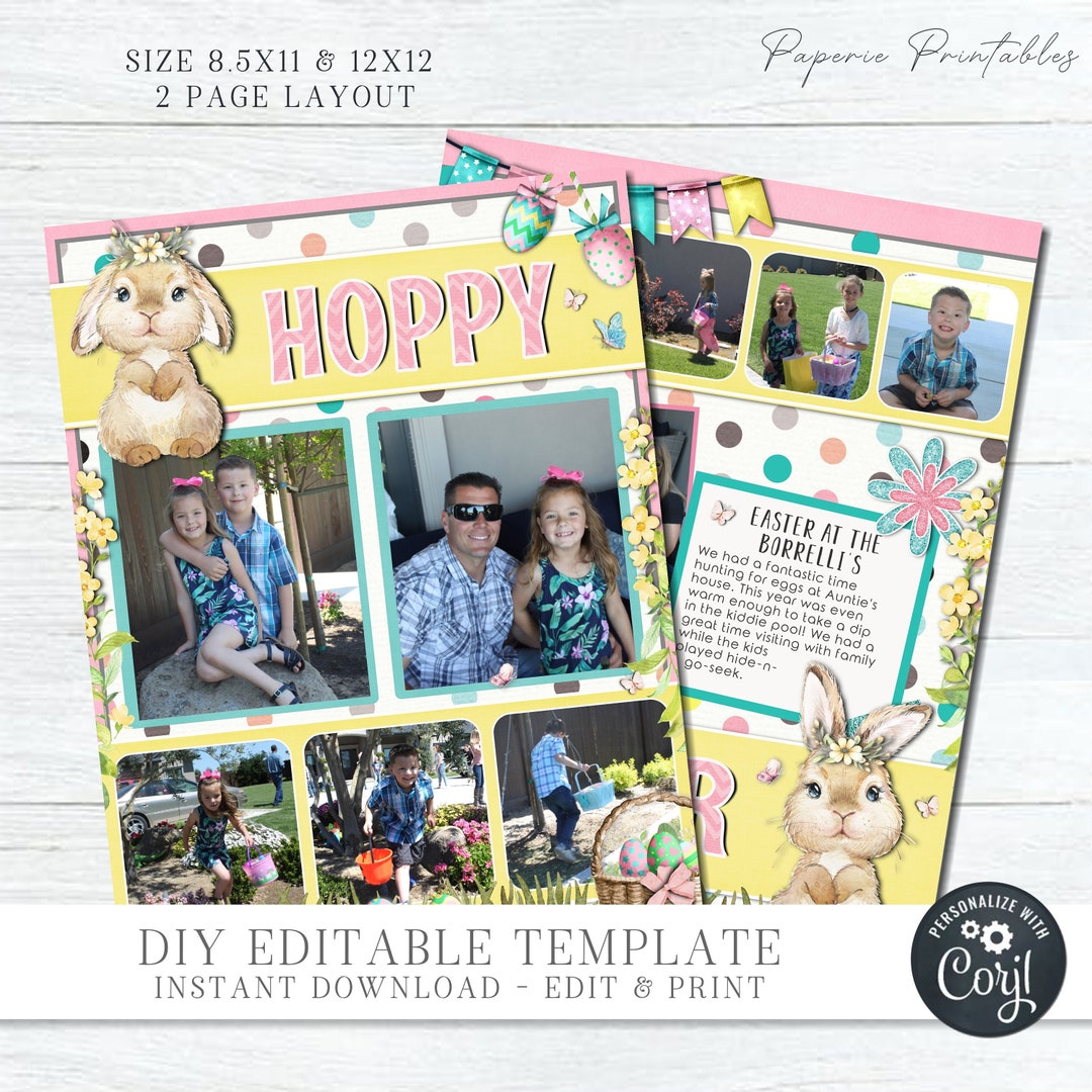 EDITABLE Easter Scrapbooking Quick Pages, Easter Scrapbooking Album ...