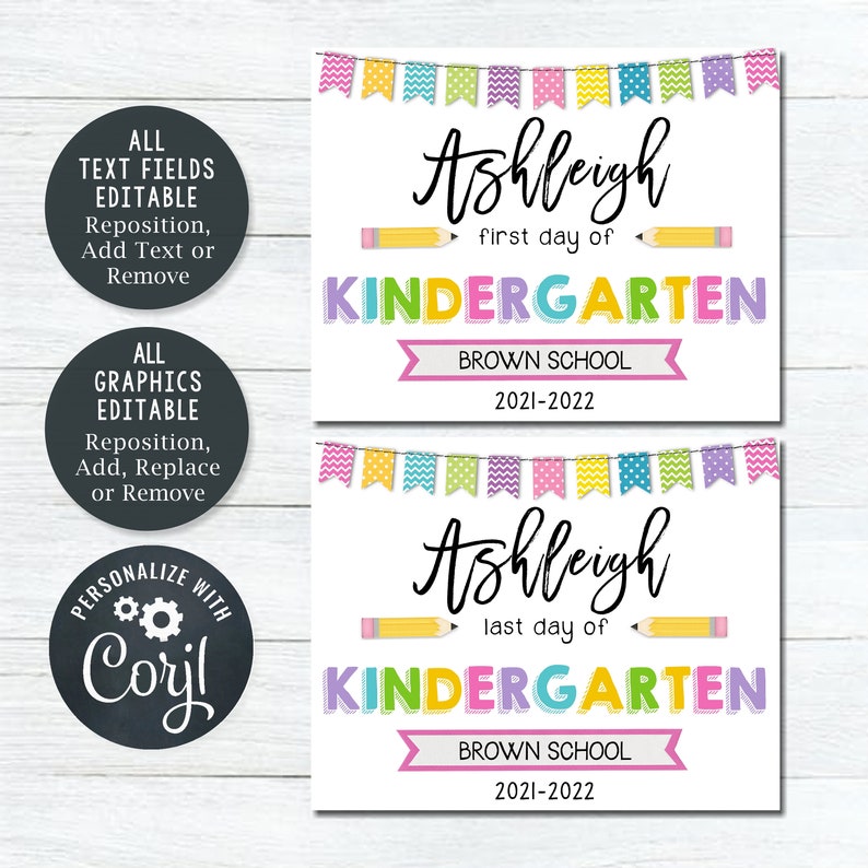 EDITABLE First and Last Day of School Sign First Day of - Etsy