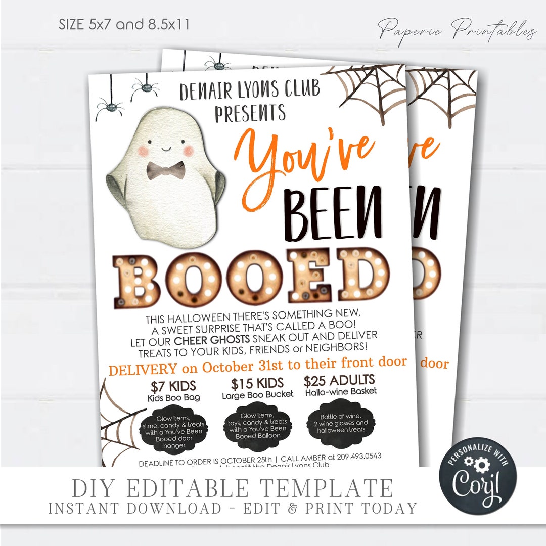 EDITABLE You've Been Booed Halloween Fundraiser, You've Been Booed ...