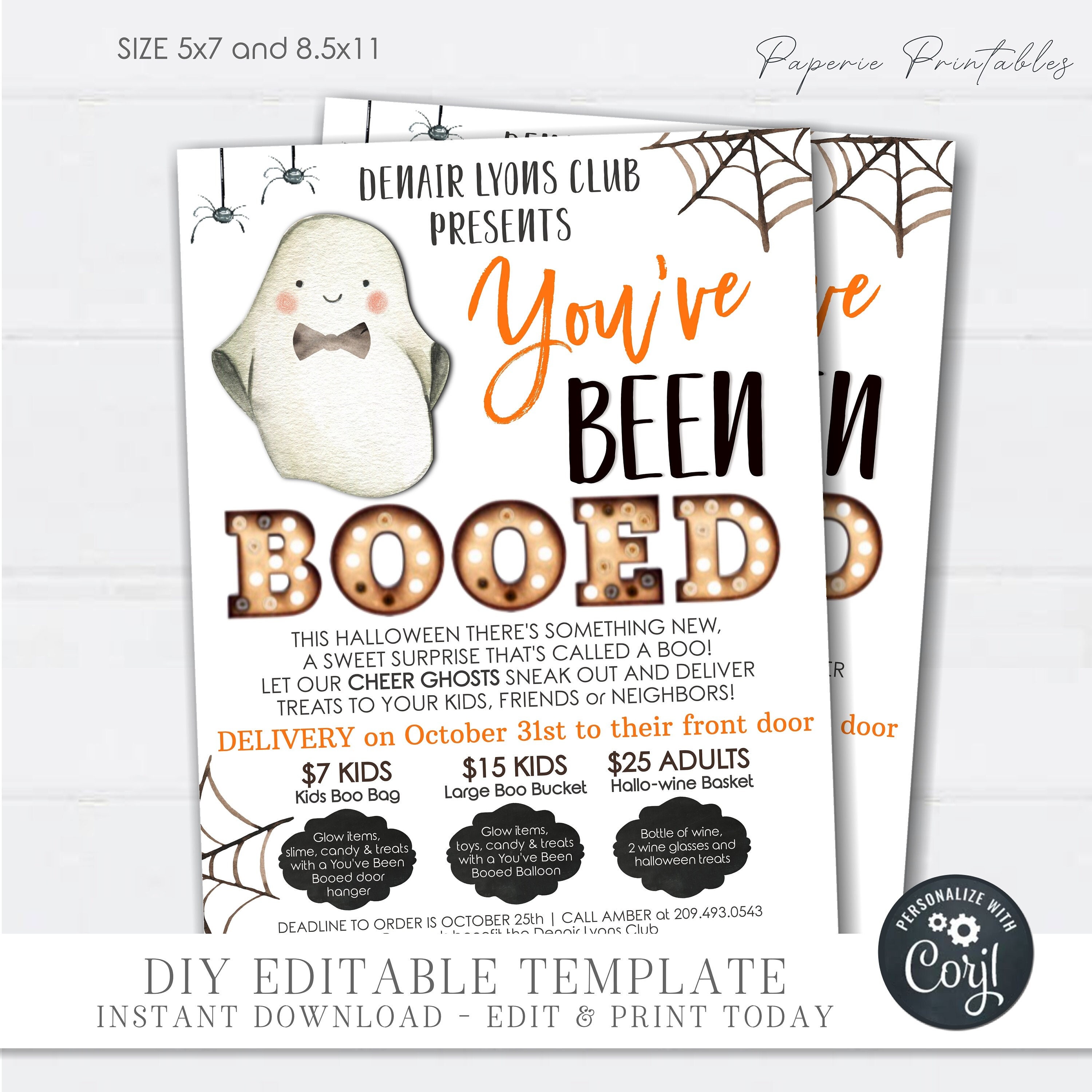 EDITABLE You've Been Booed Halloween Fundraiser - Etsy