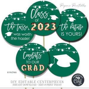EDITABLE Graduation Decorations 2023 Class of 2023 - Etsy
