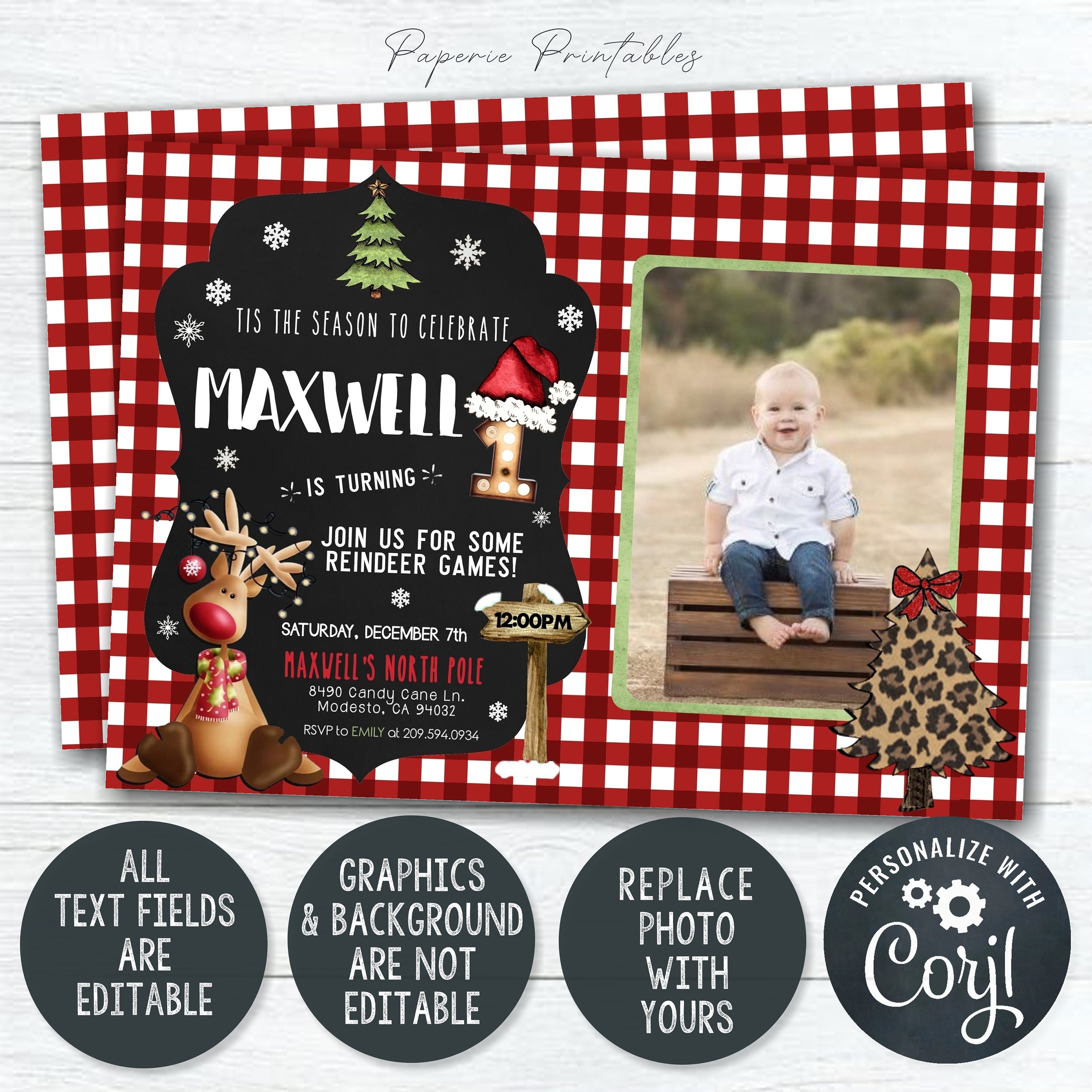 EDITABLE Christmas Birthday Bundle Boy or Girl Christmas - Etsy