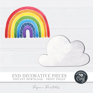 EDITABLE Rainbow Birthday Decorations, Happy Birthday Banner, Rainbow ...