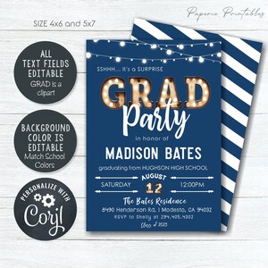 EDITABLE Grad Party Invitation, Graduation Party Template, Photo ...