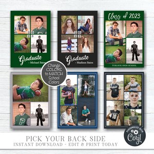 Editable School Colors Graduation Party Invitation (DIY Corjl) #GP53 - Etsy