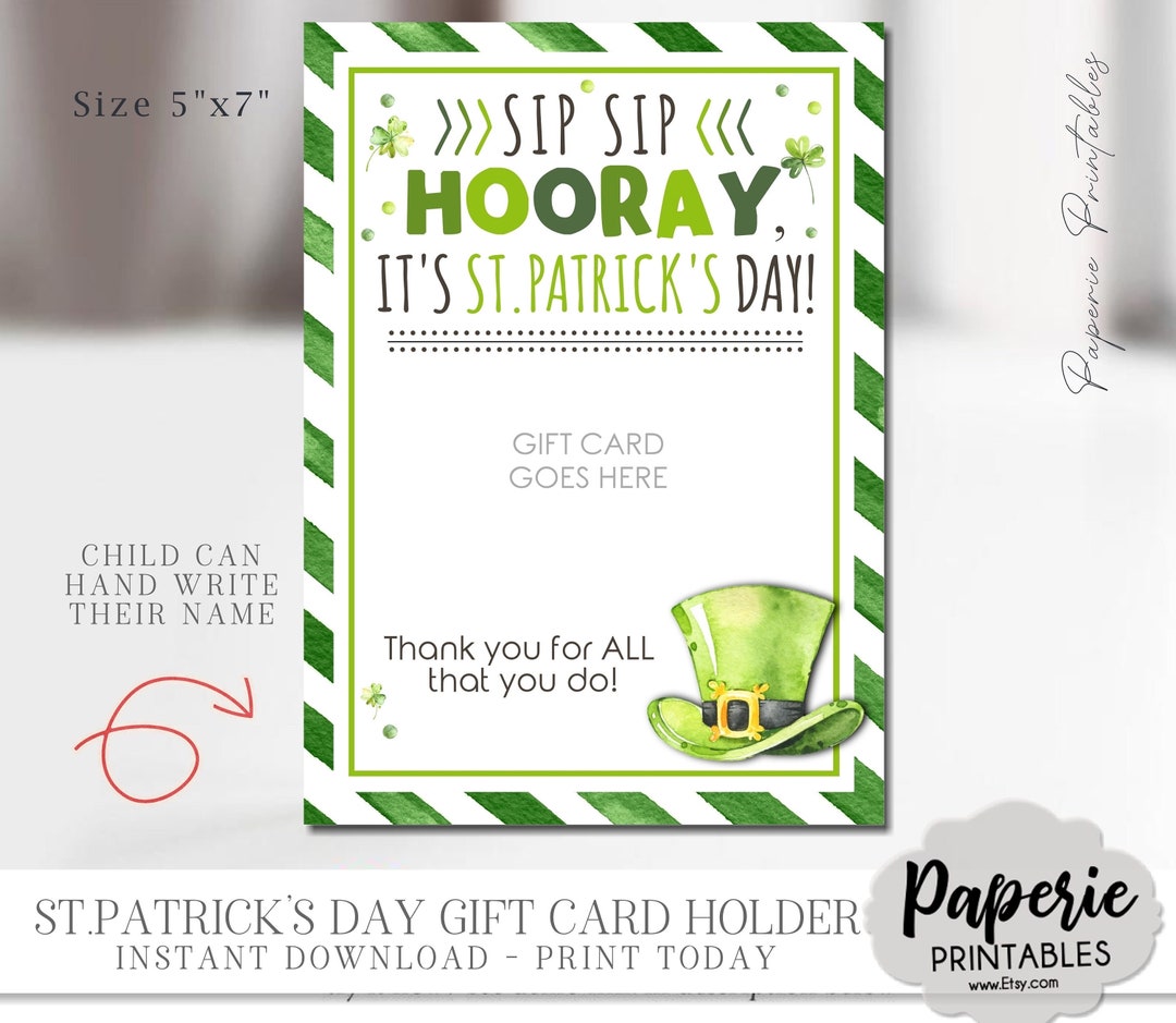 St. Patrick's Day Teacher Gift Card Holder, Employee Appreciation Gift ...