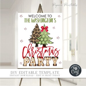 Editable Christmas Party Signs, Holiday Party Signs, Christmas Party ...