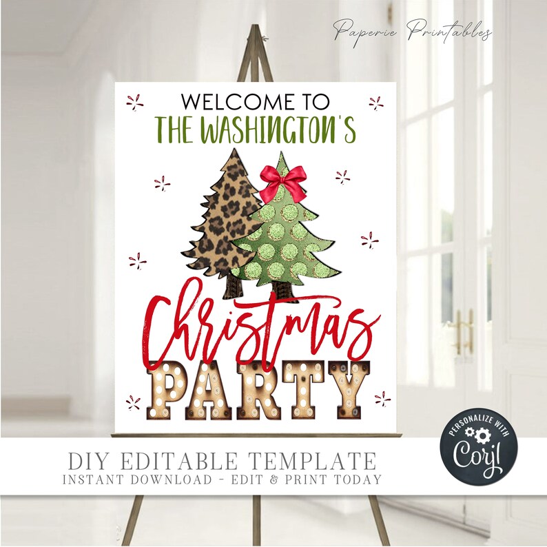 Editable Christmas Party Signs Holiday Party Signs Christmas - Etsy
