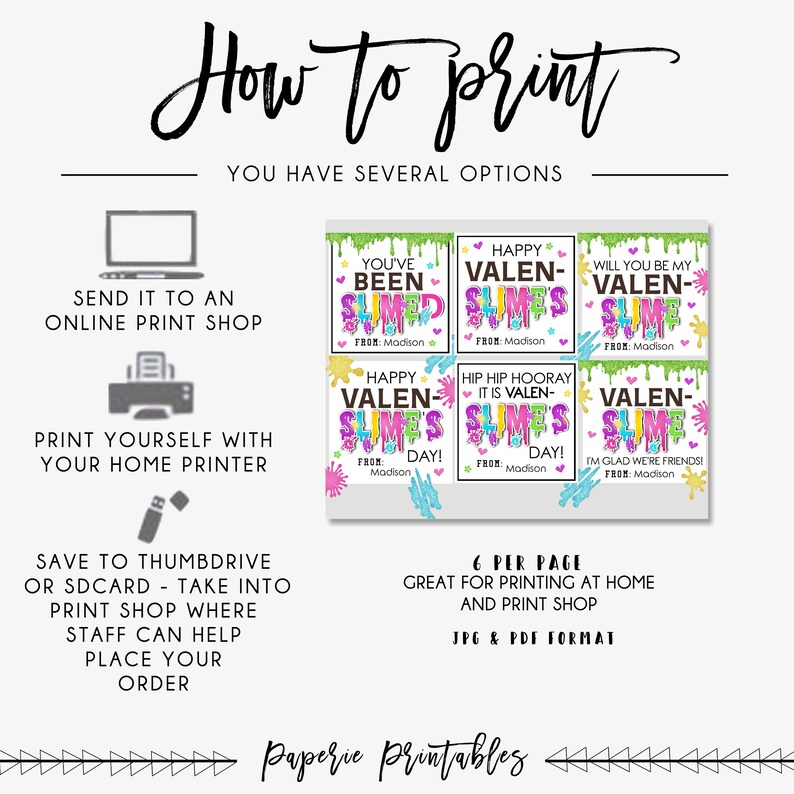 Editable Slime Valentine Cards: Kid's Printable Tags (DIY Corjl) - Etsy