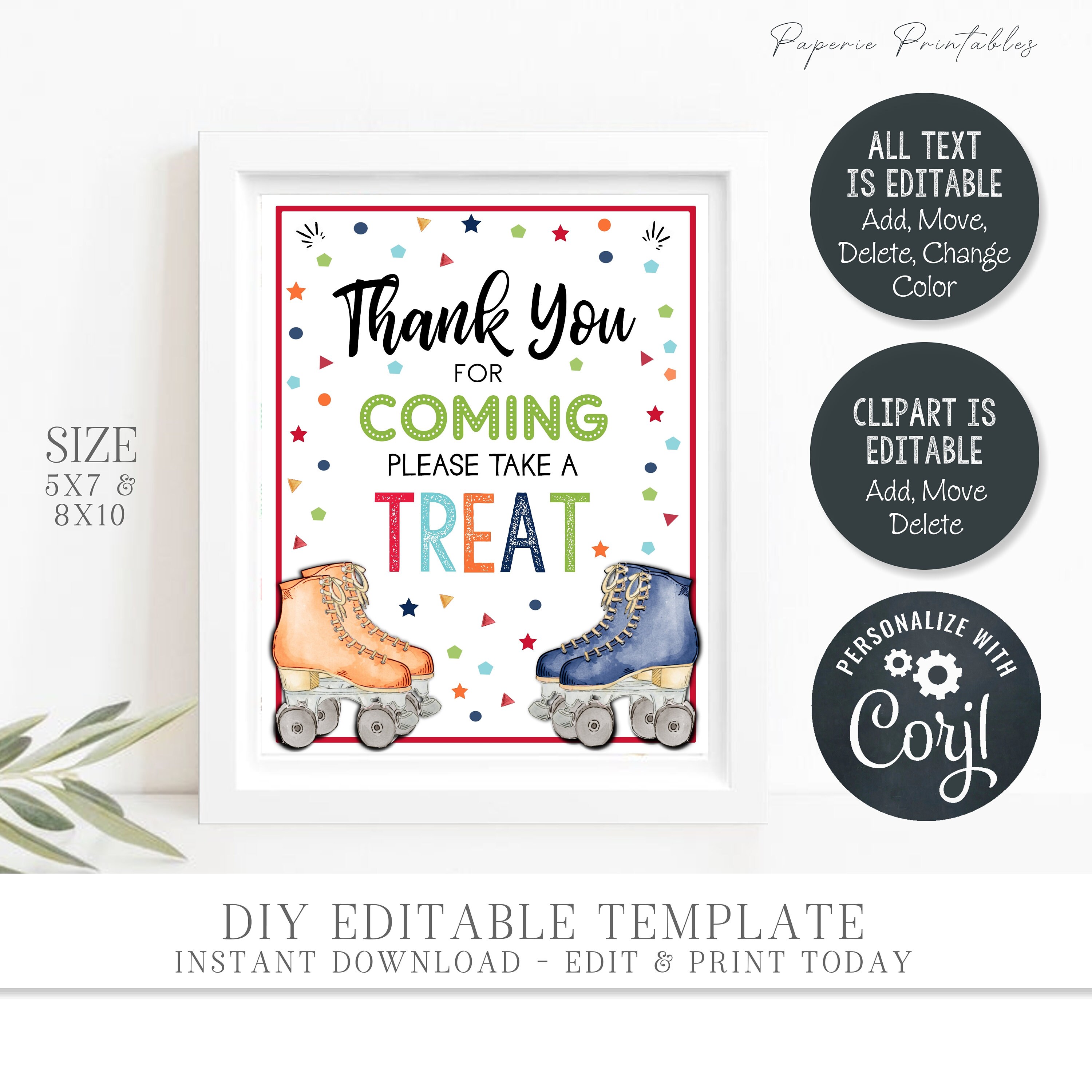 Editable Roller Skating Party Signs Skating Party Signs - Etsy