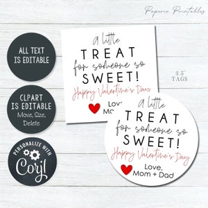 Editable Valentine's Day Gift Tag, A Little Treat for Someone Sweet ...