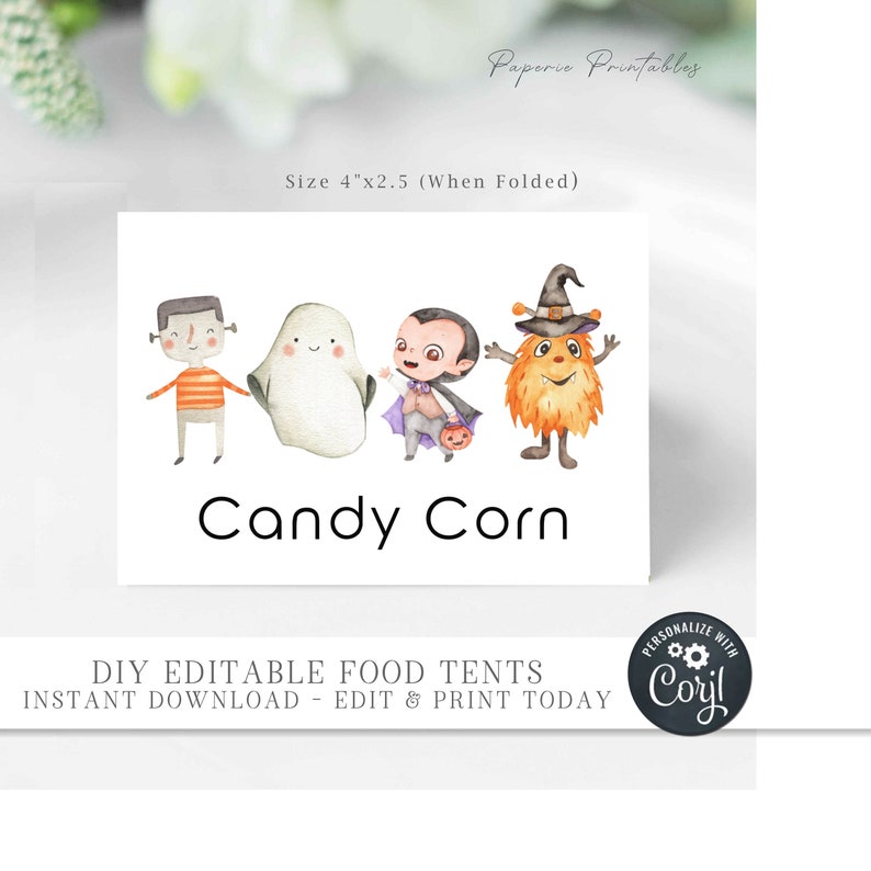 EDITABLE Halloween Party Food Labels Halloween Party - Etsy