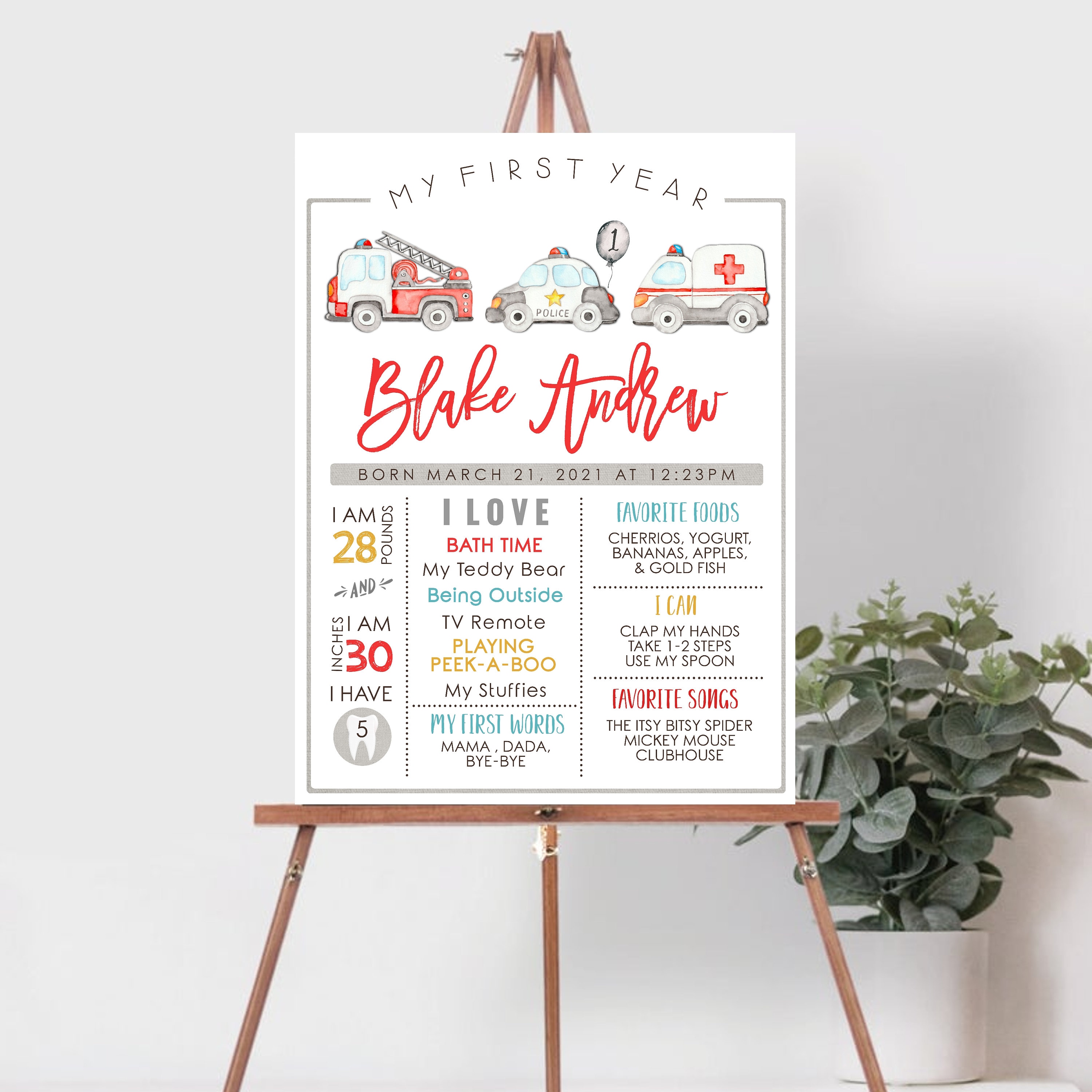 First Responders Milestone Poster: Editable Stats Board (digital ...