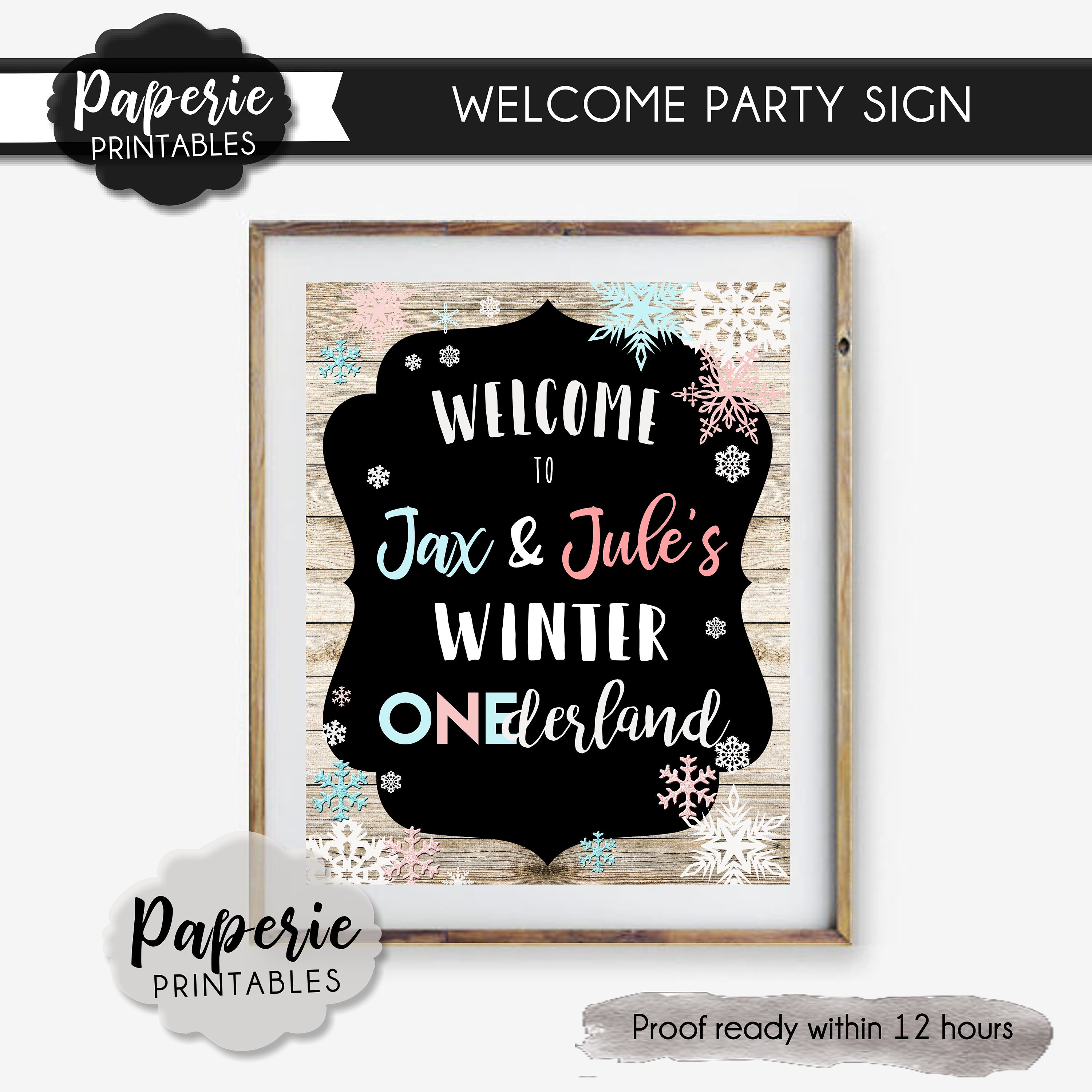 Winter Wonderland Welcome Sign Winter Onederland Welcome | Etsy