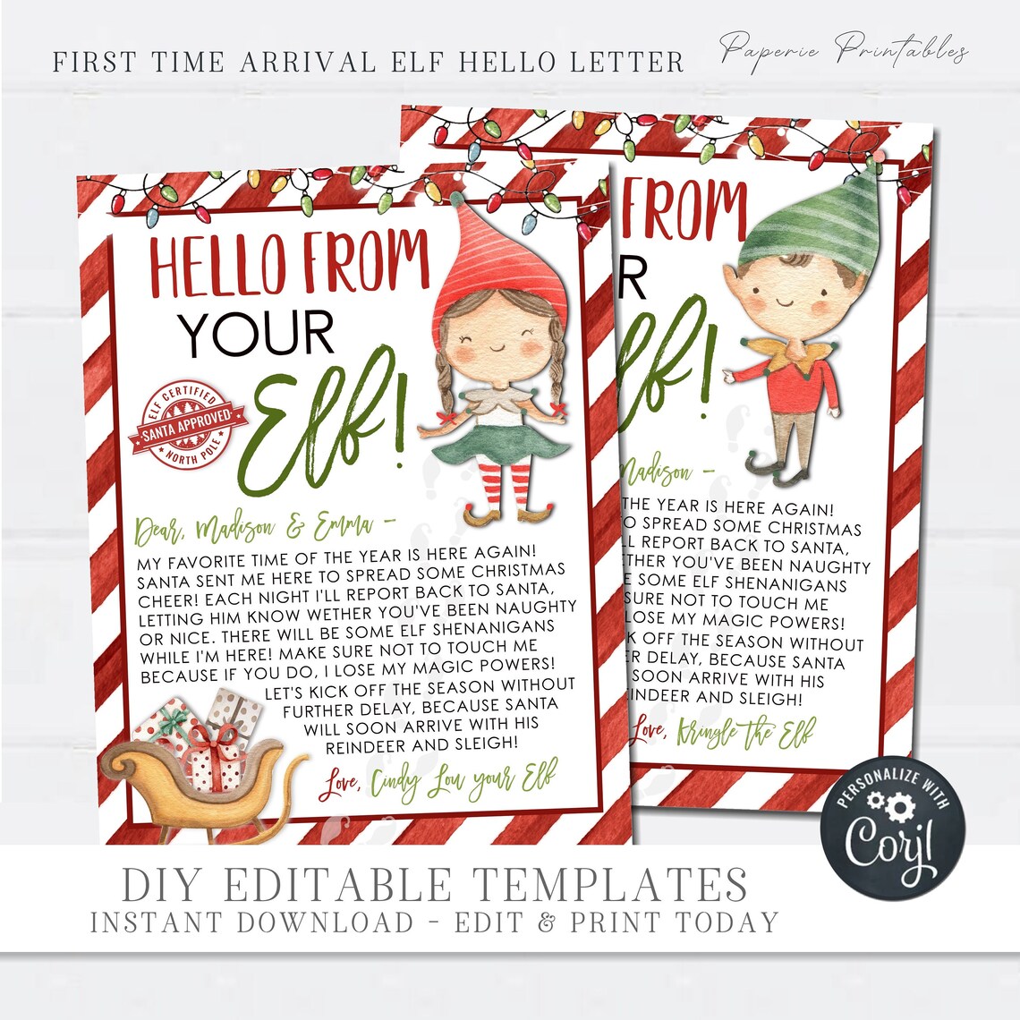 EDITABLE Elf Arrival Letter Hello From Your Elf New | Etsy