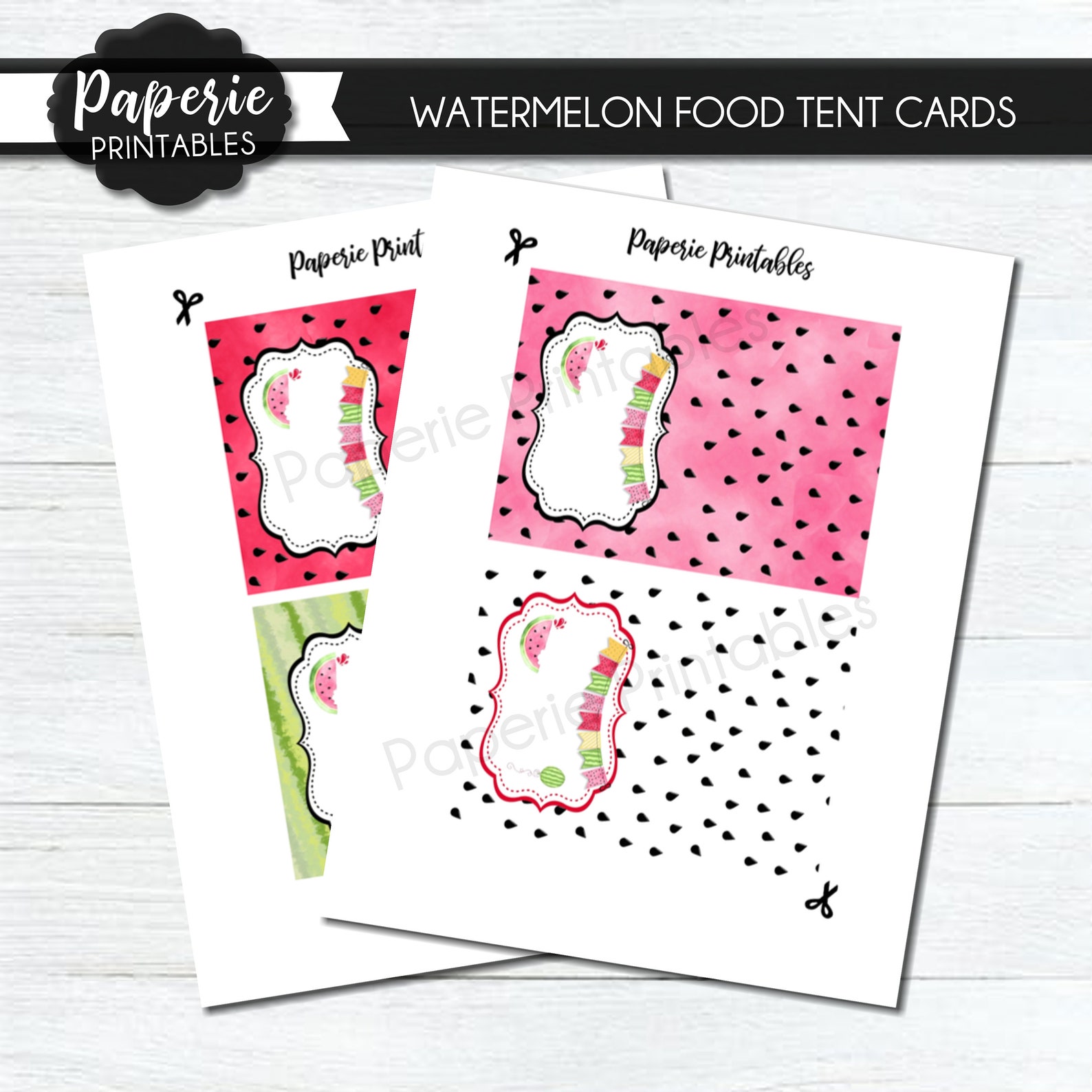 Watermelon Party Food Label Tent Cards Watermelon Food Tents | Etsy