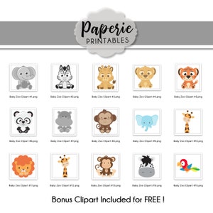 Baby Zoo Animals Digital Paper - 8.5"x11" Digital Scrapbooking Paper ...