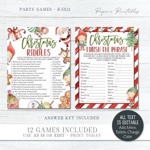 EDITABLE Christmas Party Games Bundle, Christmas Trivia Printable ...