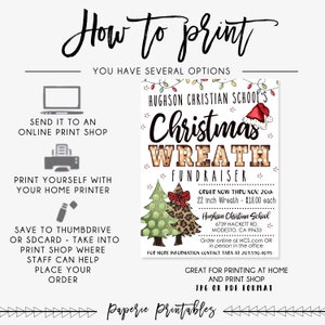 Editable Christmas Wreath Fundraiser Flyer: DIY Template (8.5x11) #CF27 ...