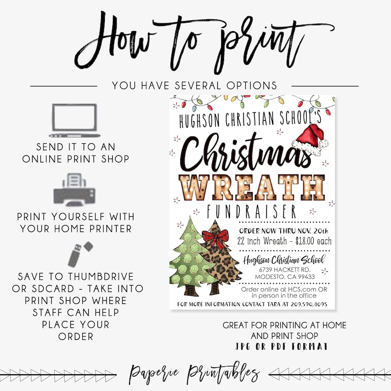 EDITABLE Christmas Wreath Fundraiser Flyer Wreath Sale - Etsy