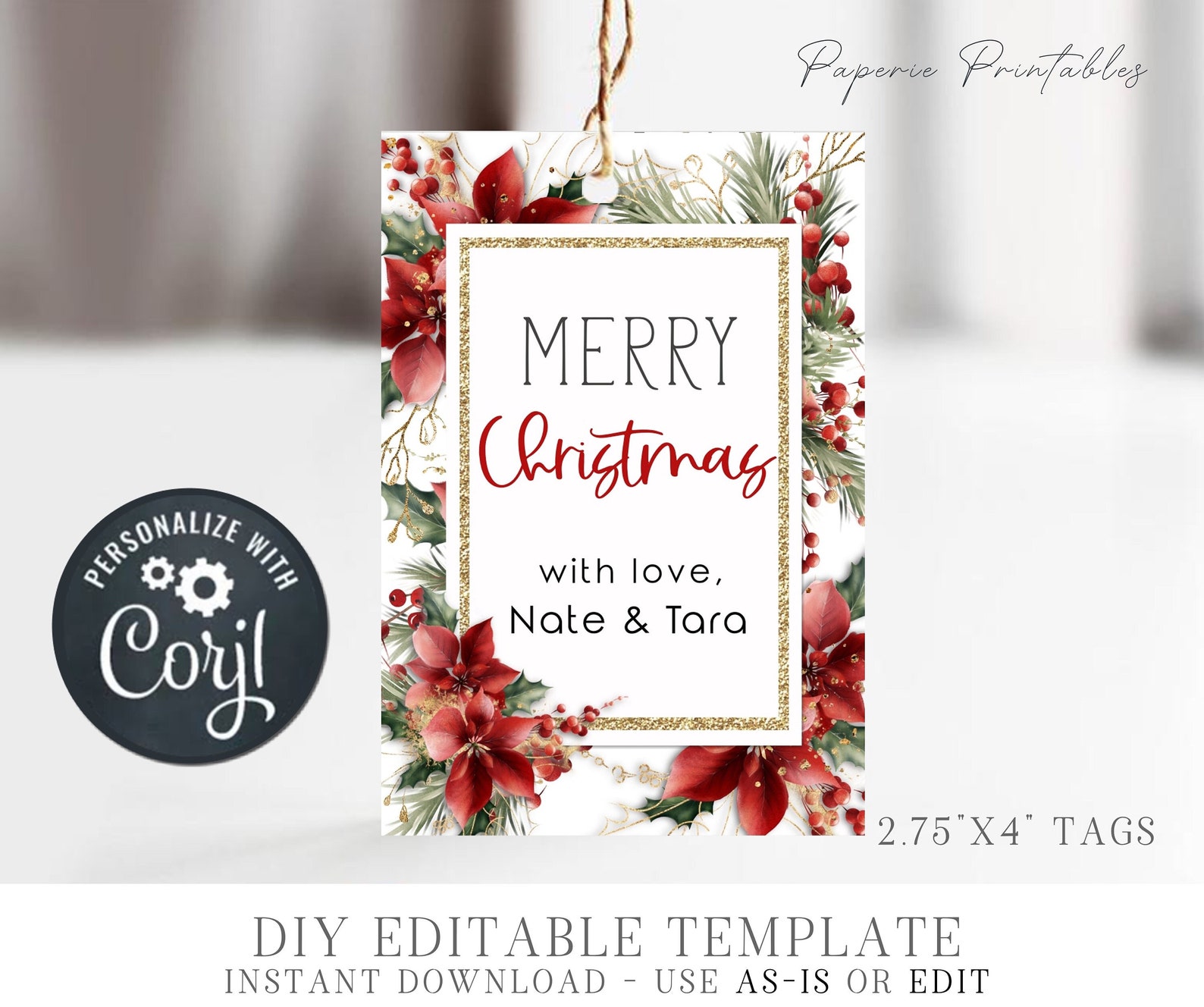 Editable Christmas Gift Tags Christmas Tags Editable - Etsy