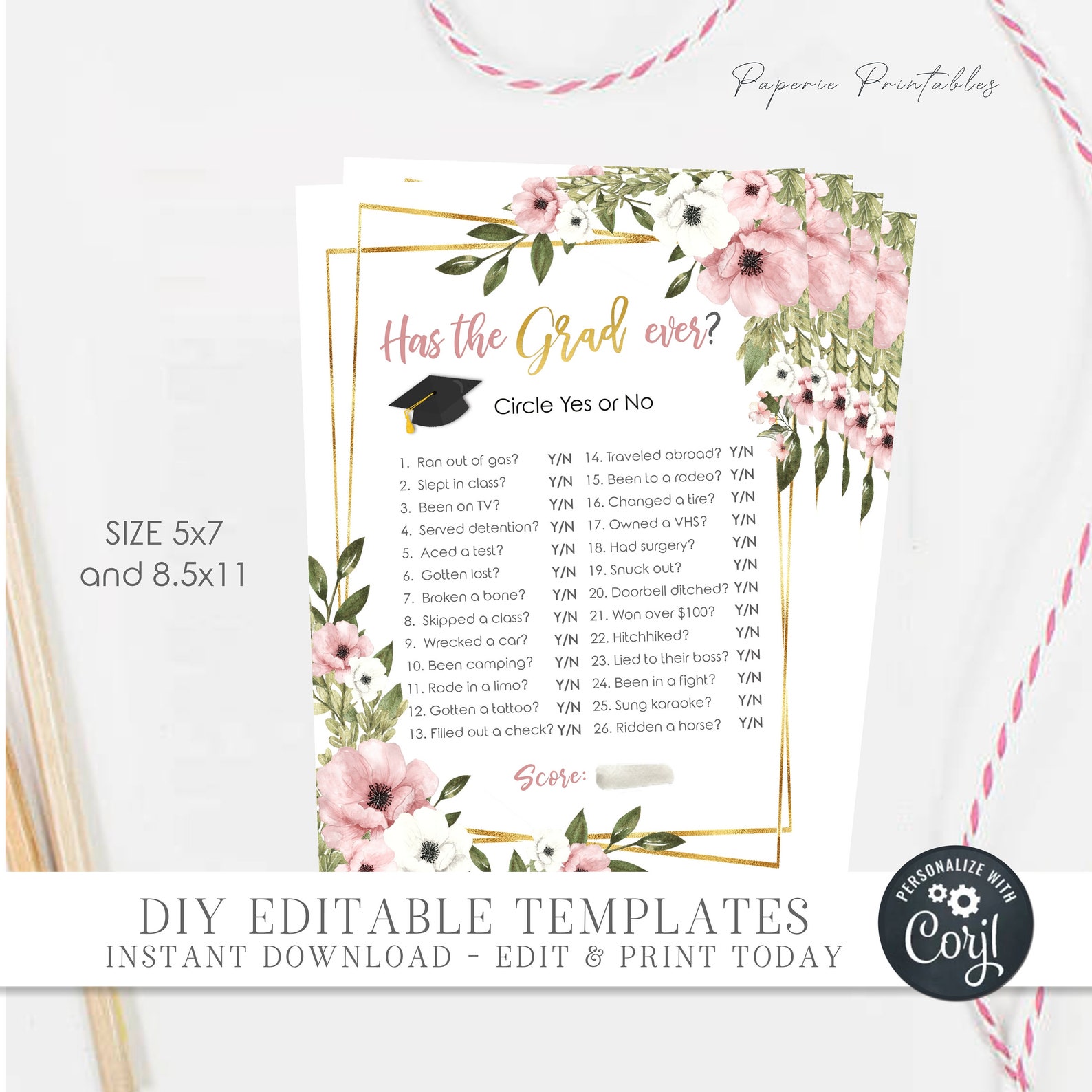 Editable Has the Grad Ever Graduation Party Game Graduation - Etsy