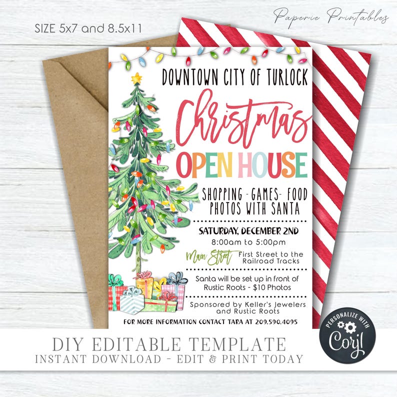 Editable Christmas Open House Flyer: DIY Holiday Shopping (5x7 & 8.5x11 ...