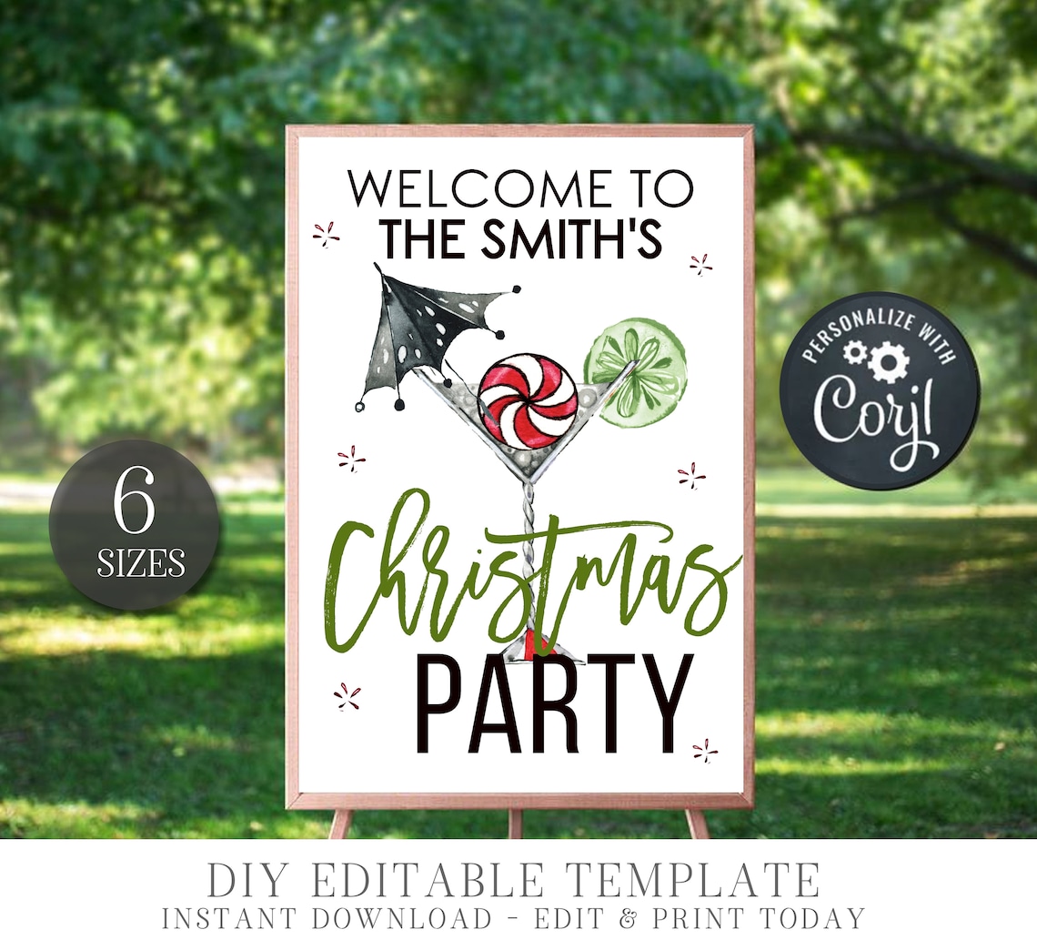 Editable Christmas Welcome Sign Holiday Welcome Sign - Etsy