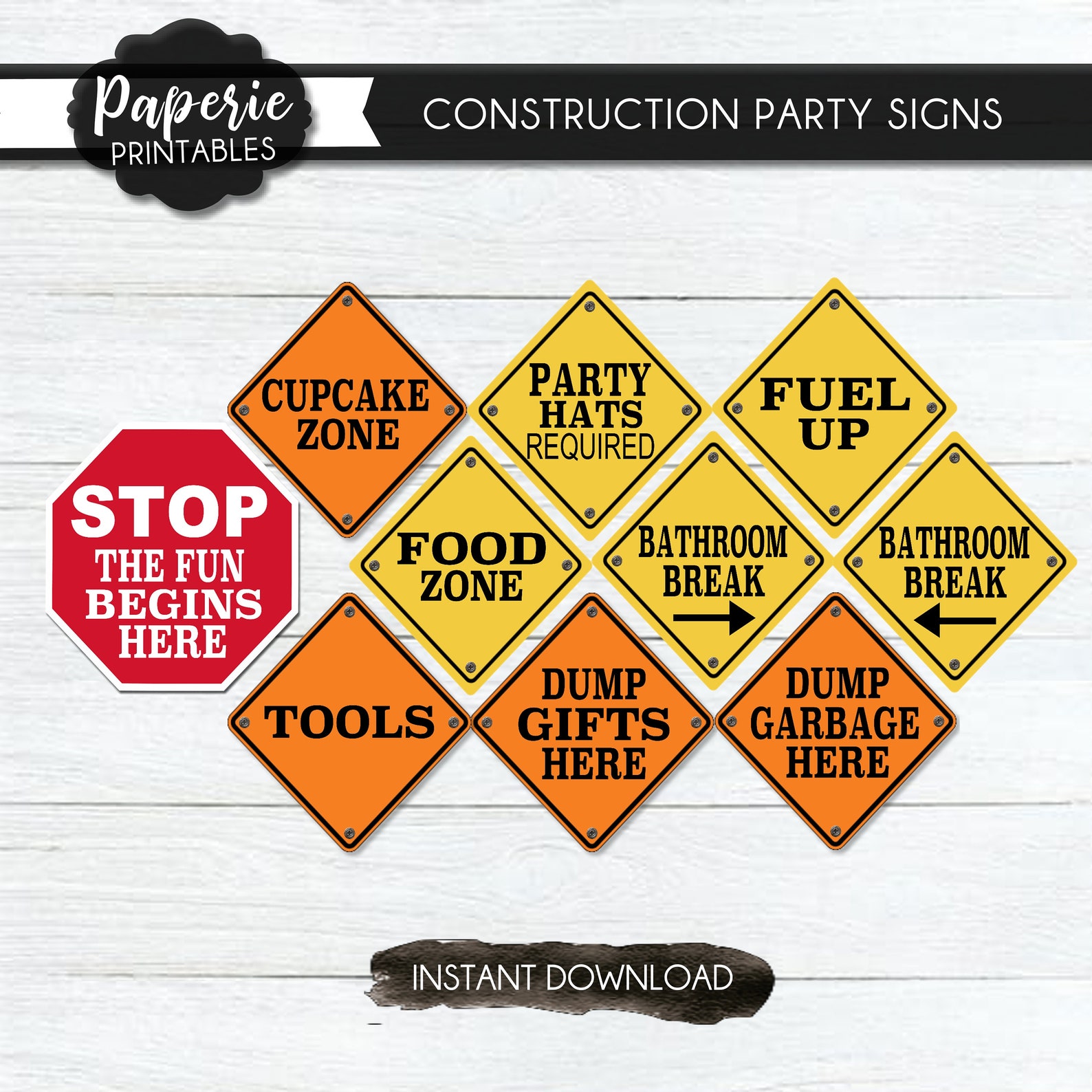 Construction Party Signs Under Construction Party - Etsy