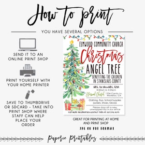Editable Christmas Angel Tree Flyer & Tags (DIY Corjl Template) #CF52 ...