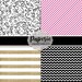Pink & Gold Glitter Digital Paper: Scrapbook Patterns (12x12, Digital ...