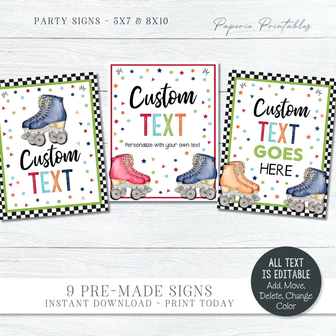 Editable Roller Skating Party Signs Skating Party Signs - Etsy