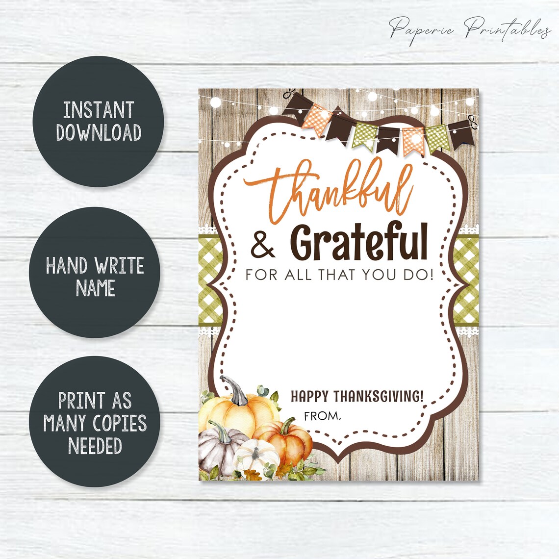 EDITABLE Thanksgiving Gift Card Holder Thanksgiving Thanks a - Etsy