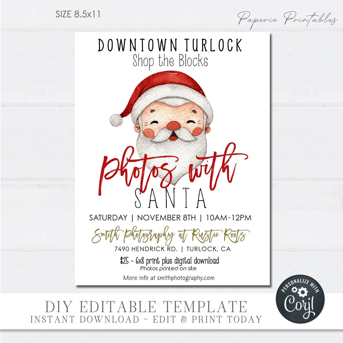 EDITABLE Photos With Santa Flyer Photos With Santa - Etsy