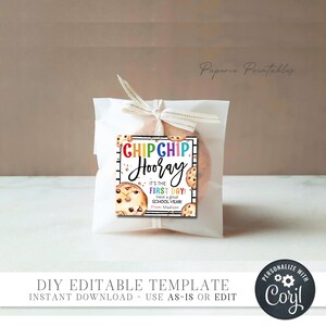 EDITABLE Cookie Teacher Gift Tag, Thank You First Day of School Teacher ...