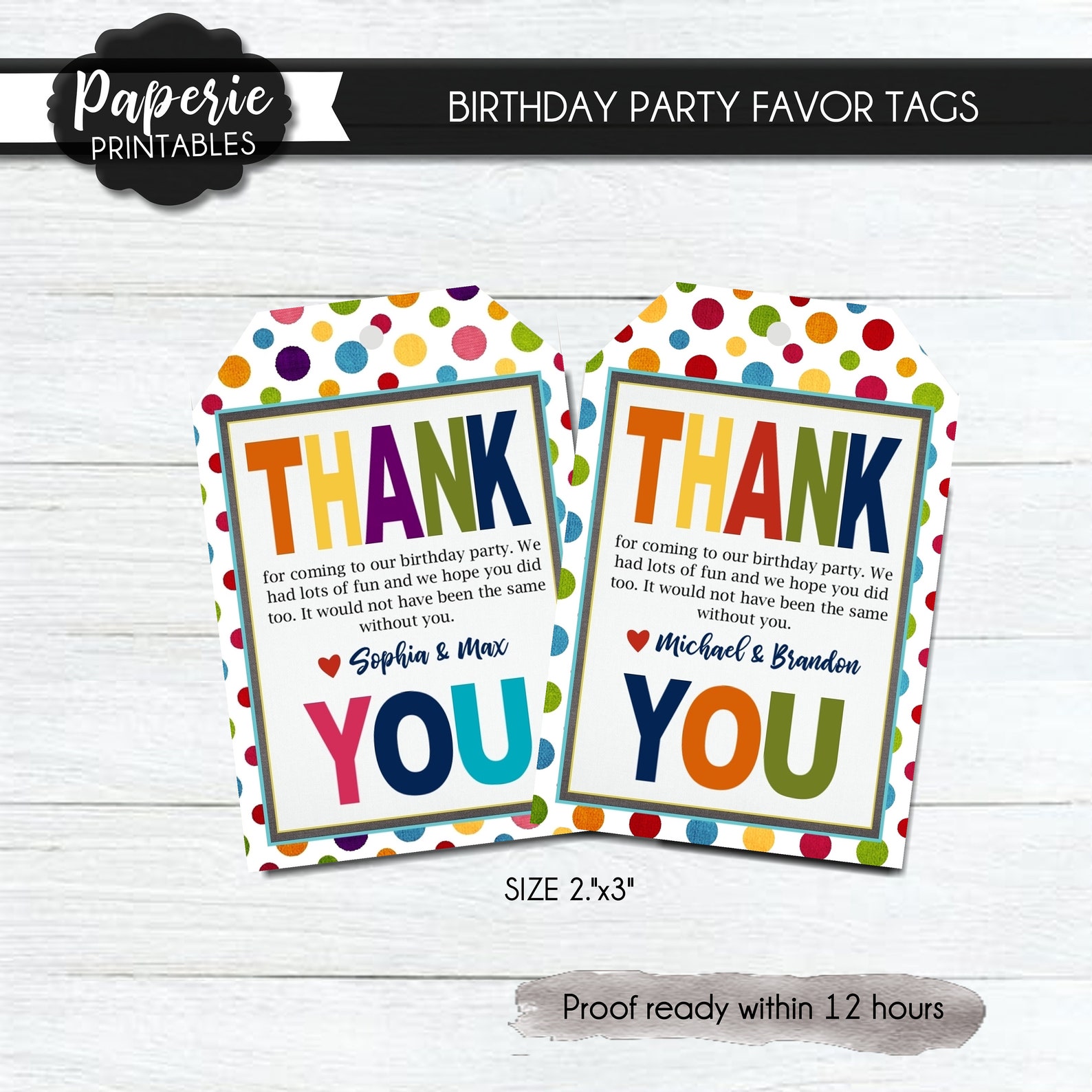 Birthday Party Favor Tags Siblings Birthday Party Favor | Etsy