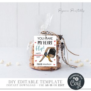 EDITABLE Gymnast Valentine Cards, Kid Valentine Cards, School Valentine ...