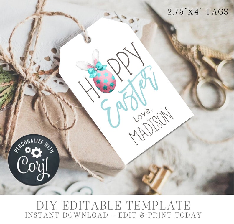 EDITABLE Happy Easter Gift Tags Easter Treats Tags Fully - Etsy