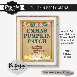 Pumpkin Party Signs Our Little Pumpkin Party Signs GIRL Pumpkin Patch ...