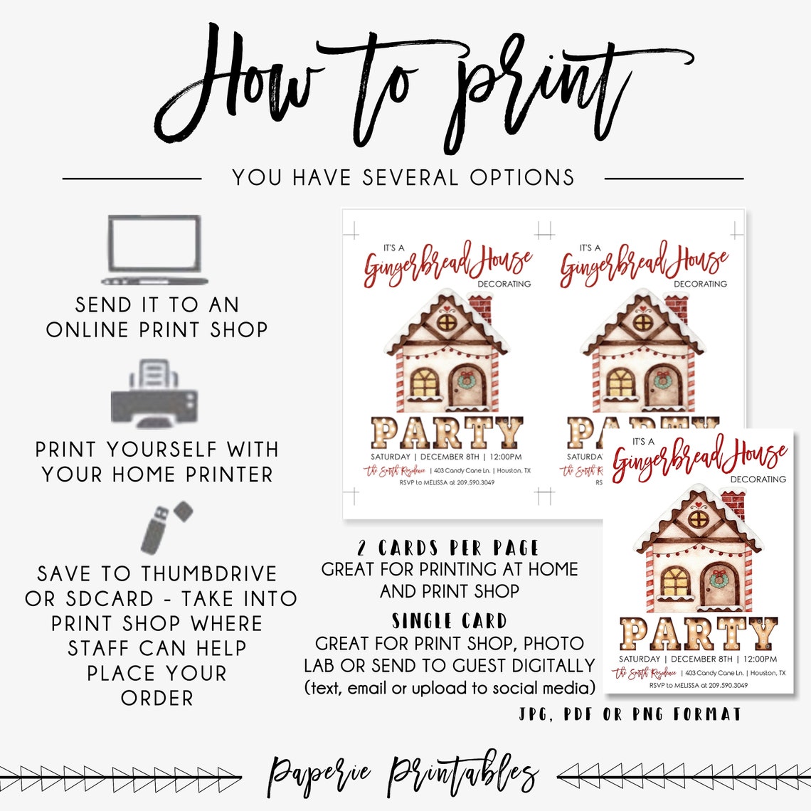 EDITABLE Gingerbread House Decorating Party Invitation - Etsy