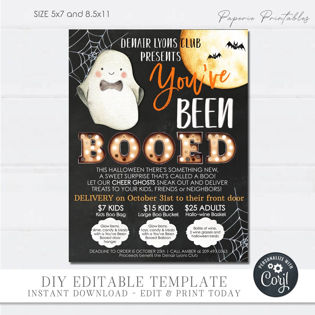 EDITABLE You've Been Booed Halloween Advertising Flyer, You've Been ...