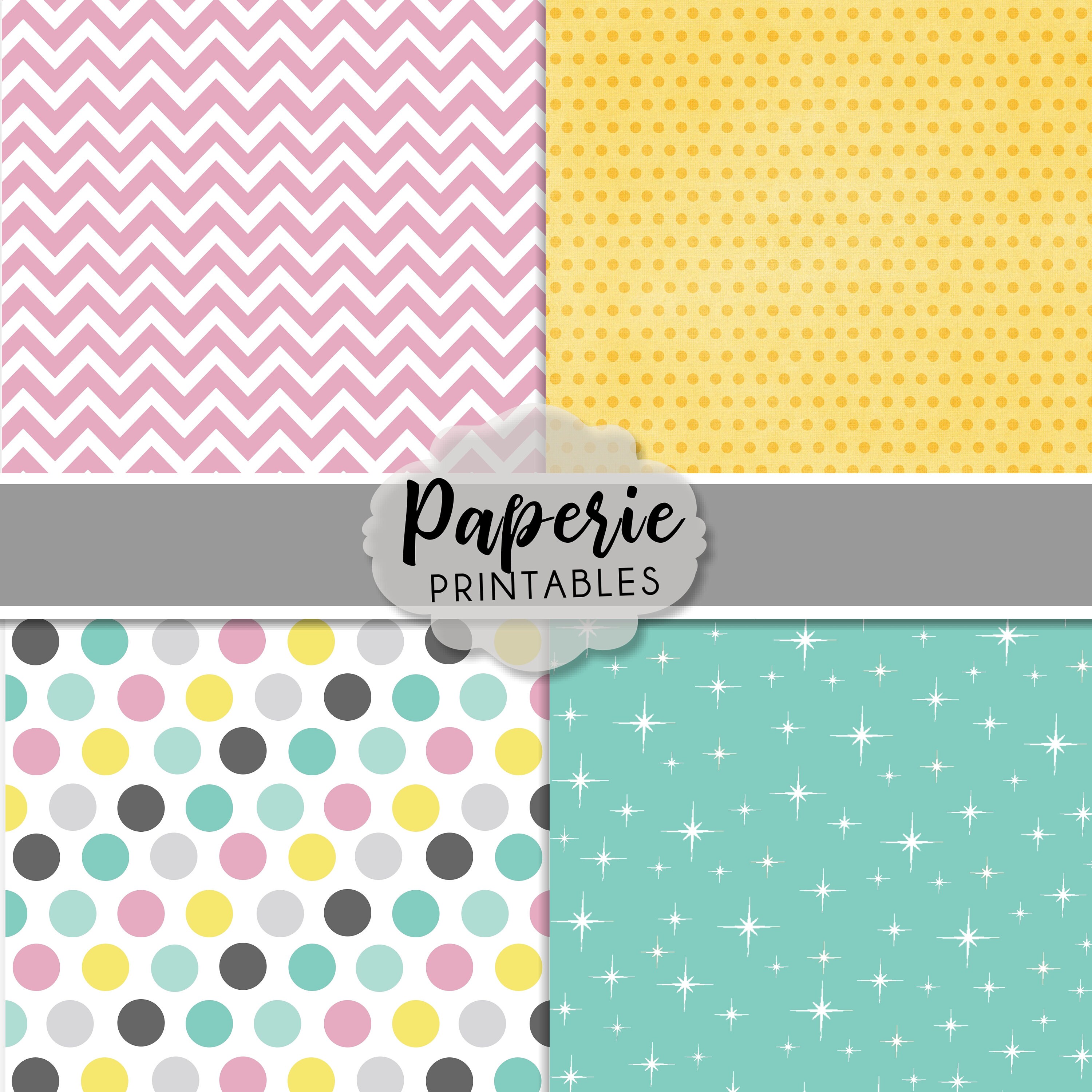 Twinkle Twinkle Little Star Pattern Digital Paper - 12x12 Digital ...