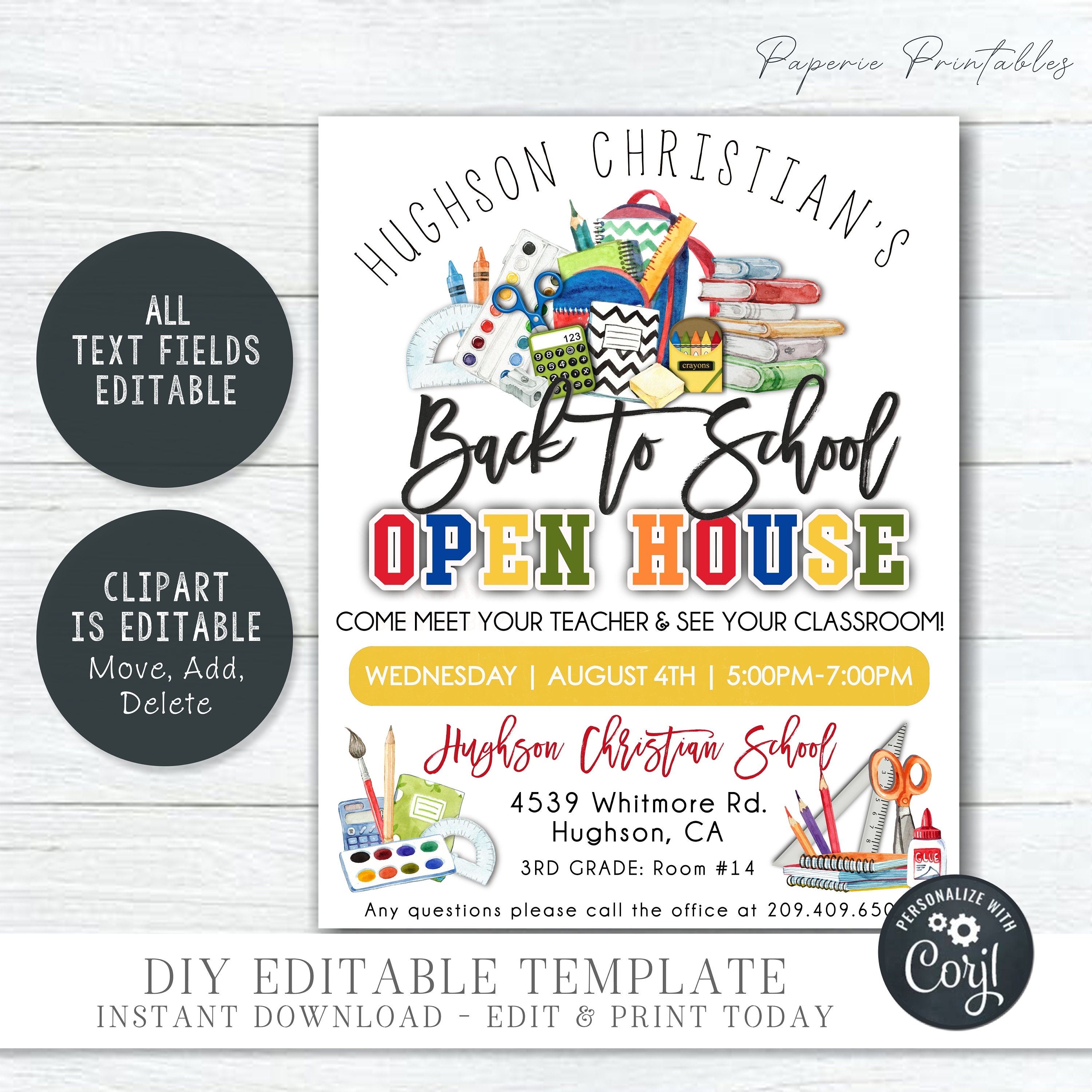EDITABLE Back to School Open House Back to School Meet Your - Etsy